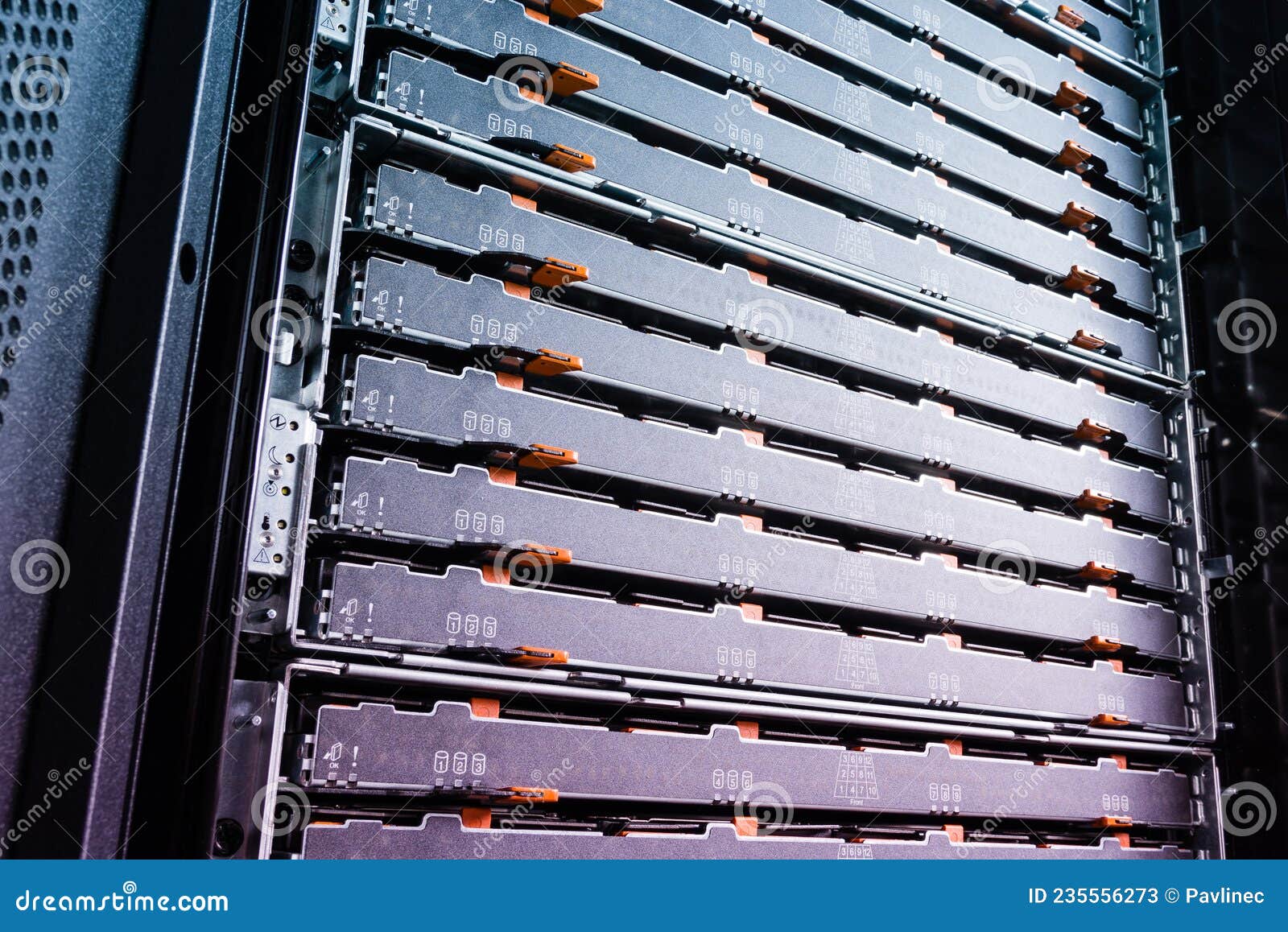 Detail of Data Center with Hard Drive Array Stock Image - Image of ...