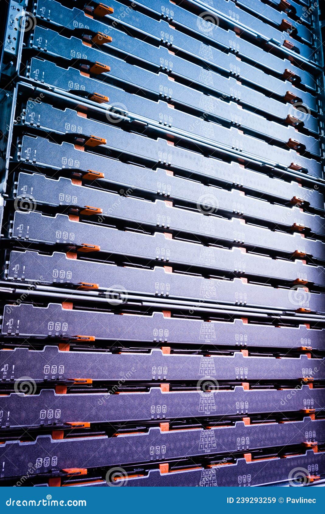 Detail of Data Center with Hard Drive Array Stock Image - Image of ...