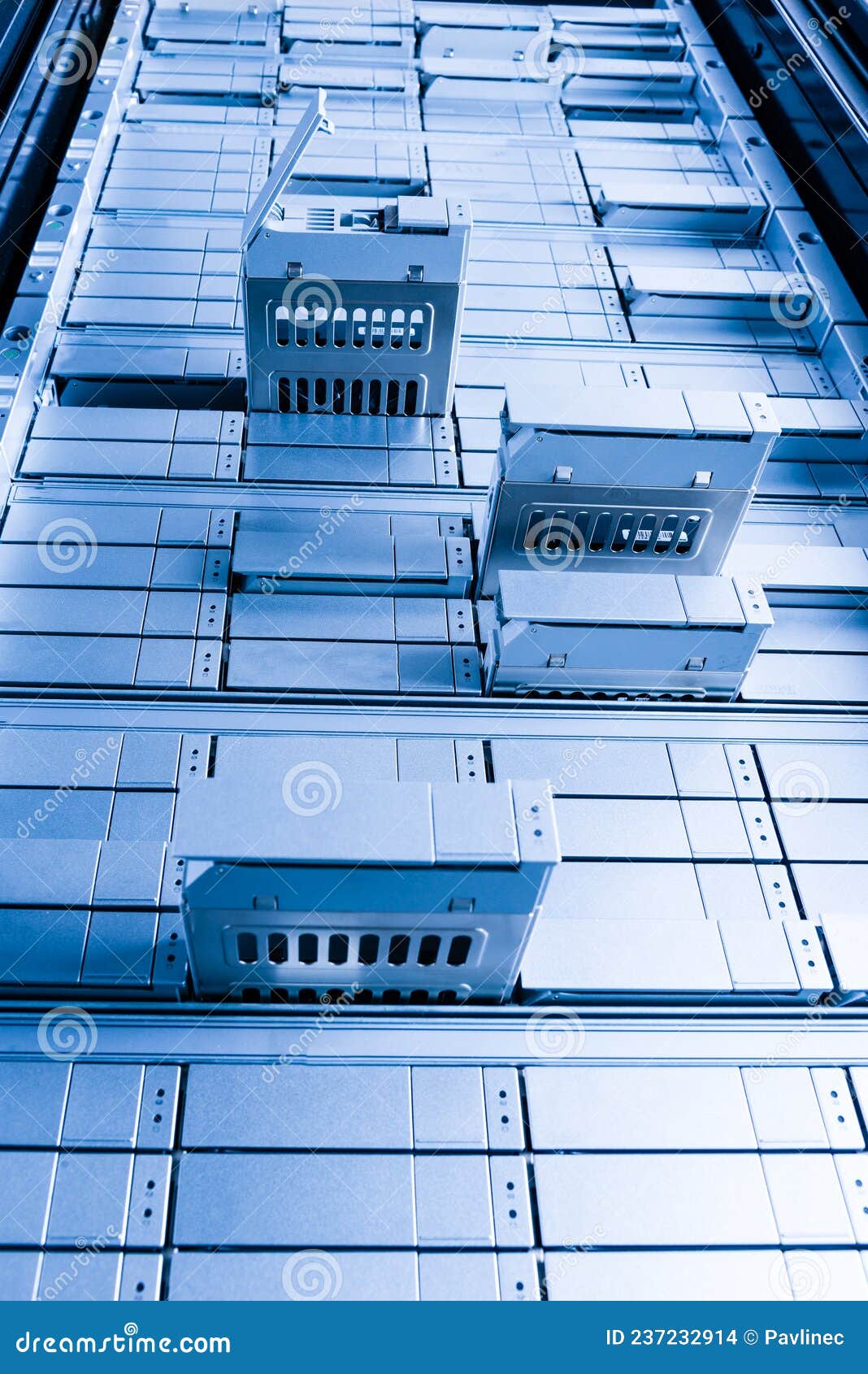 Detail of Data Center with Hard Drive Bays Open Stock Photo - Image of ...