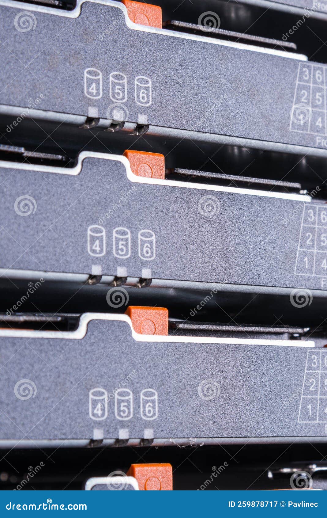 Detail Of Data Storage Hardware Inside Data Center Cluster Of Stock