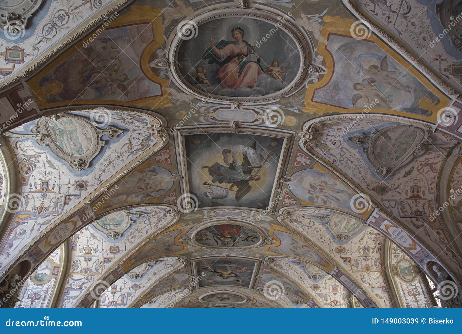 Detail of the Decorated Ceiling Stock Image - Image of floor, roof ...
