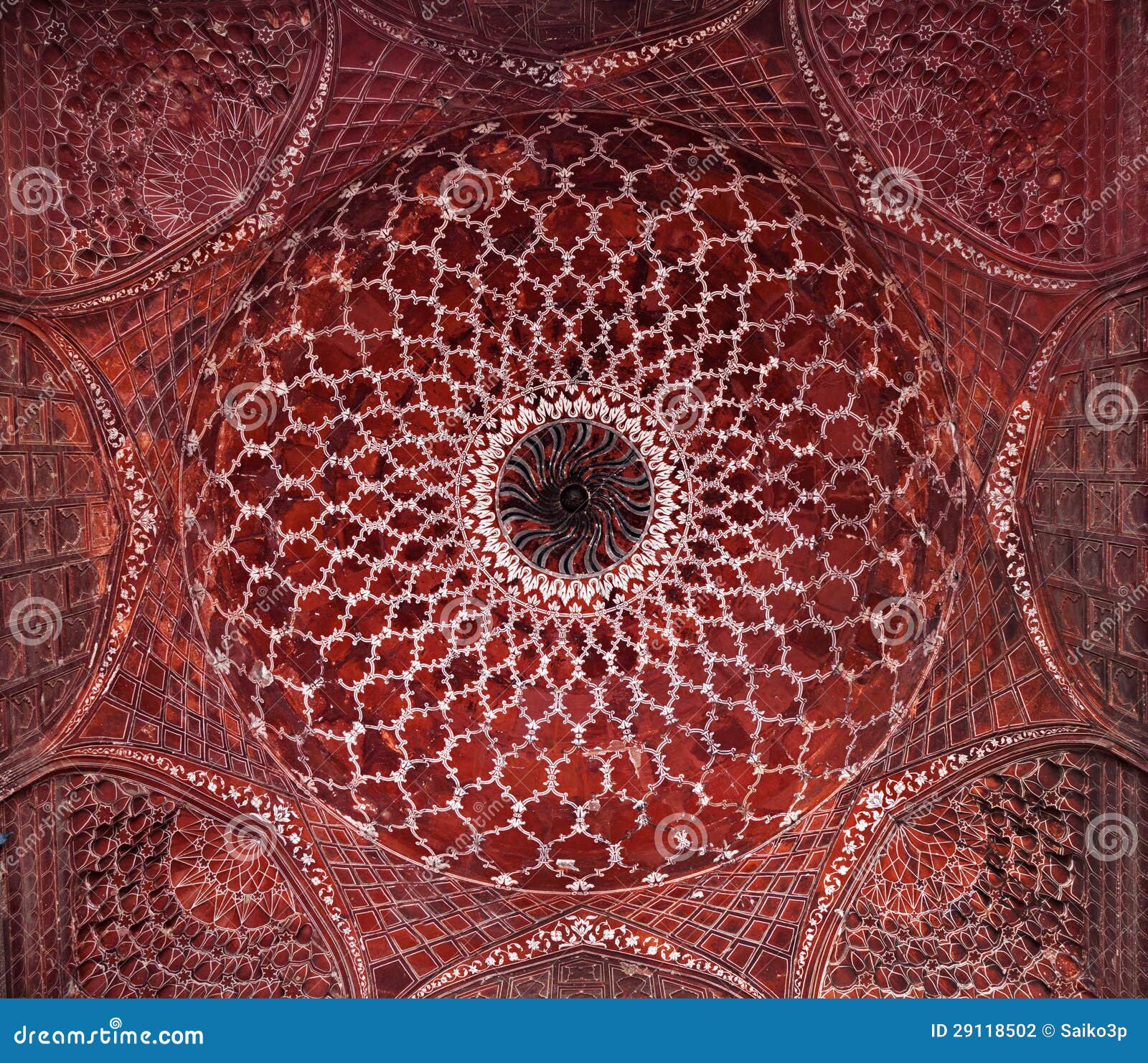 Detail of Decorating the Taj Mahal Stock Photo - Image of ceiling ...