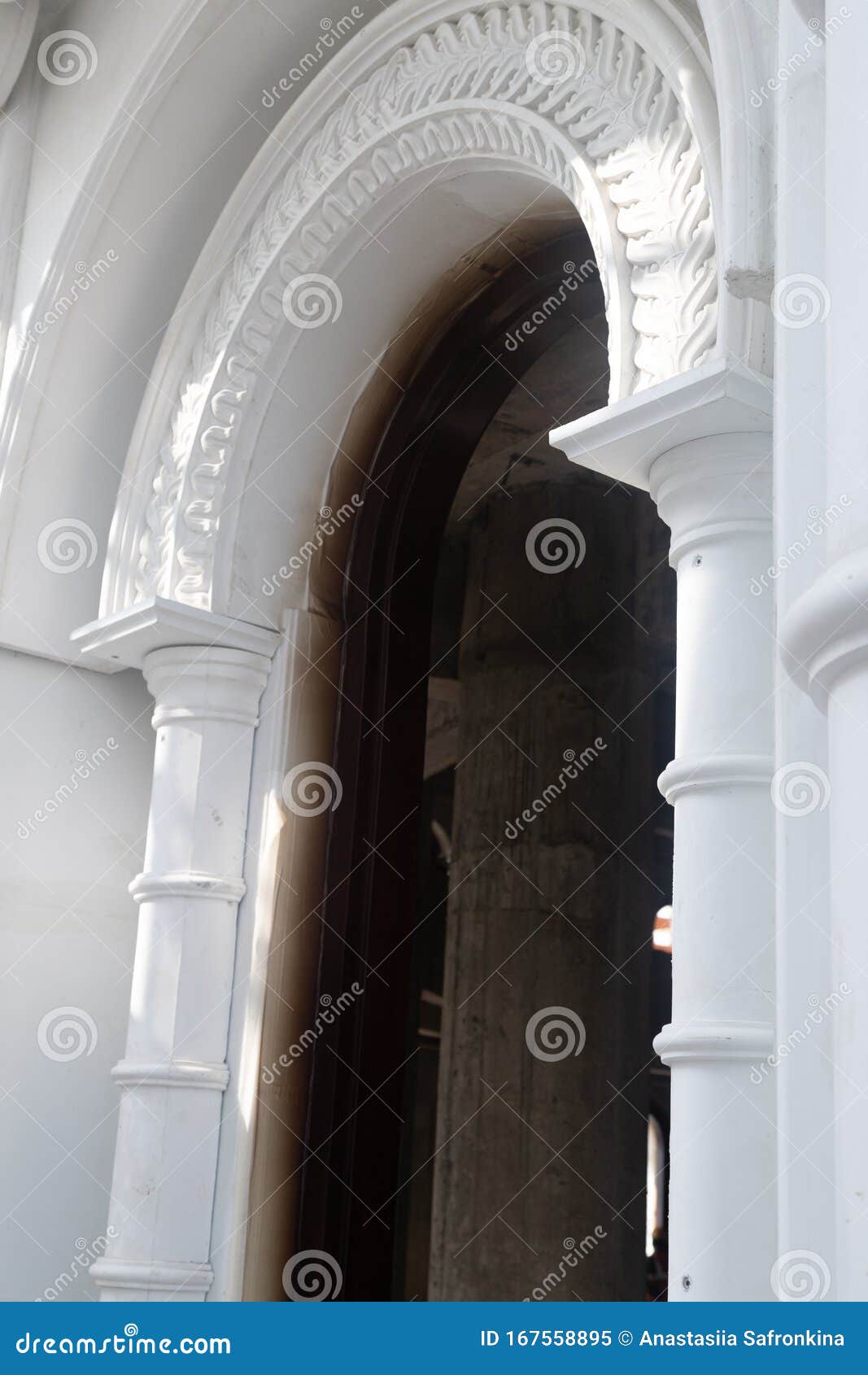 Detail of a Decorative Carved Marble Column in an Indian Temple Under ...