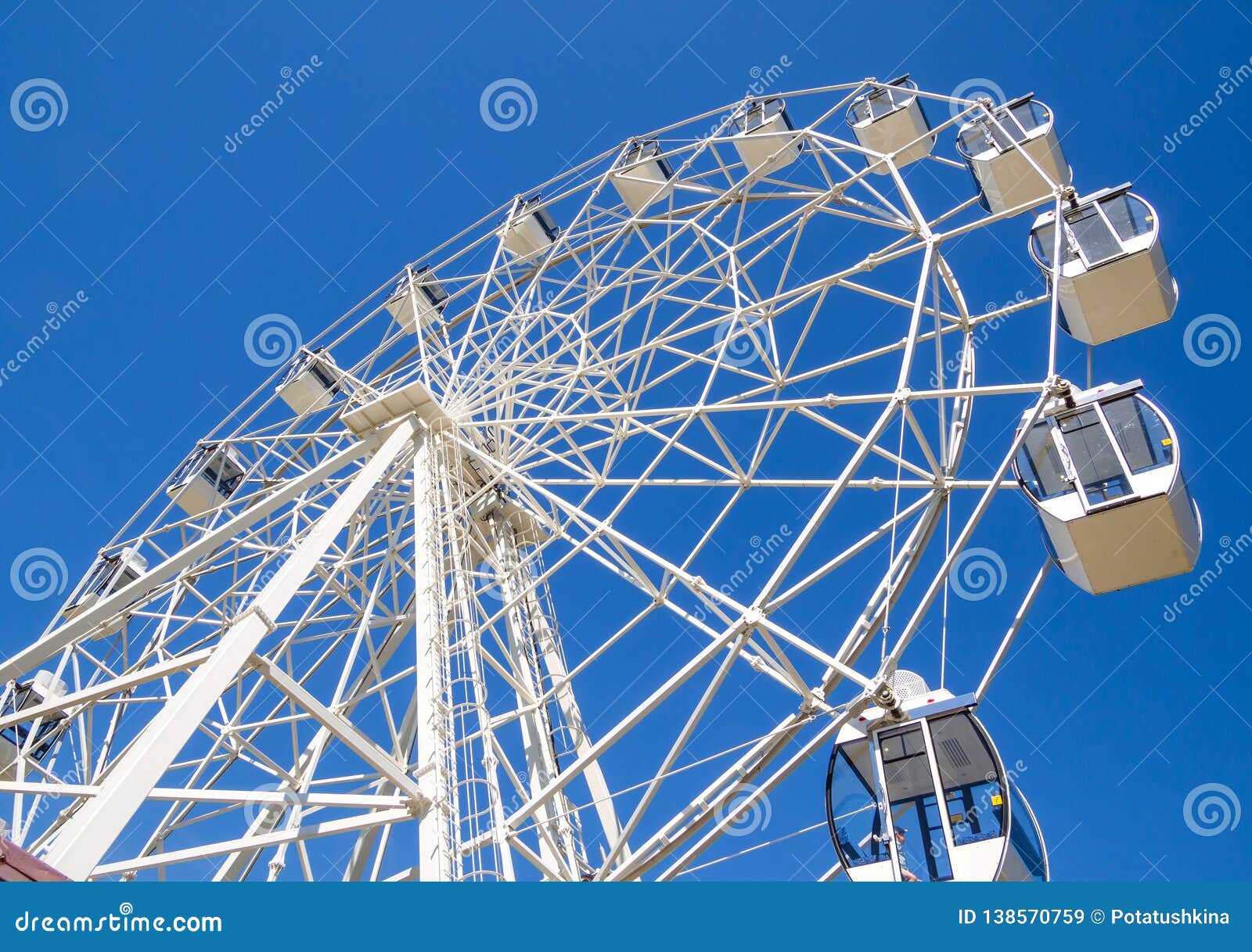 Detail of the Design of the Ferris Wheel with Open Cabins Stock Image ...
