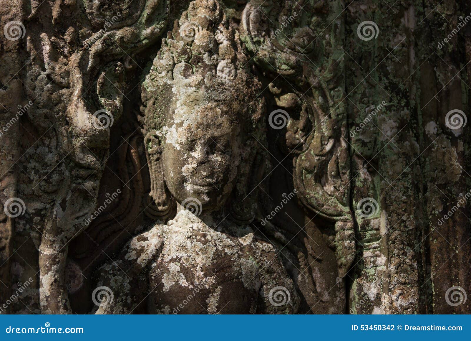 Detail of a Devata (deity) Carved in a Temple of Angkor Wat, Cambodia ...