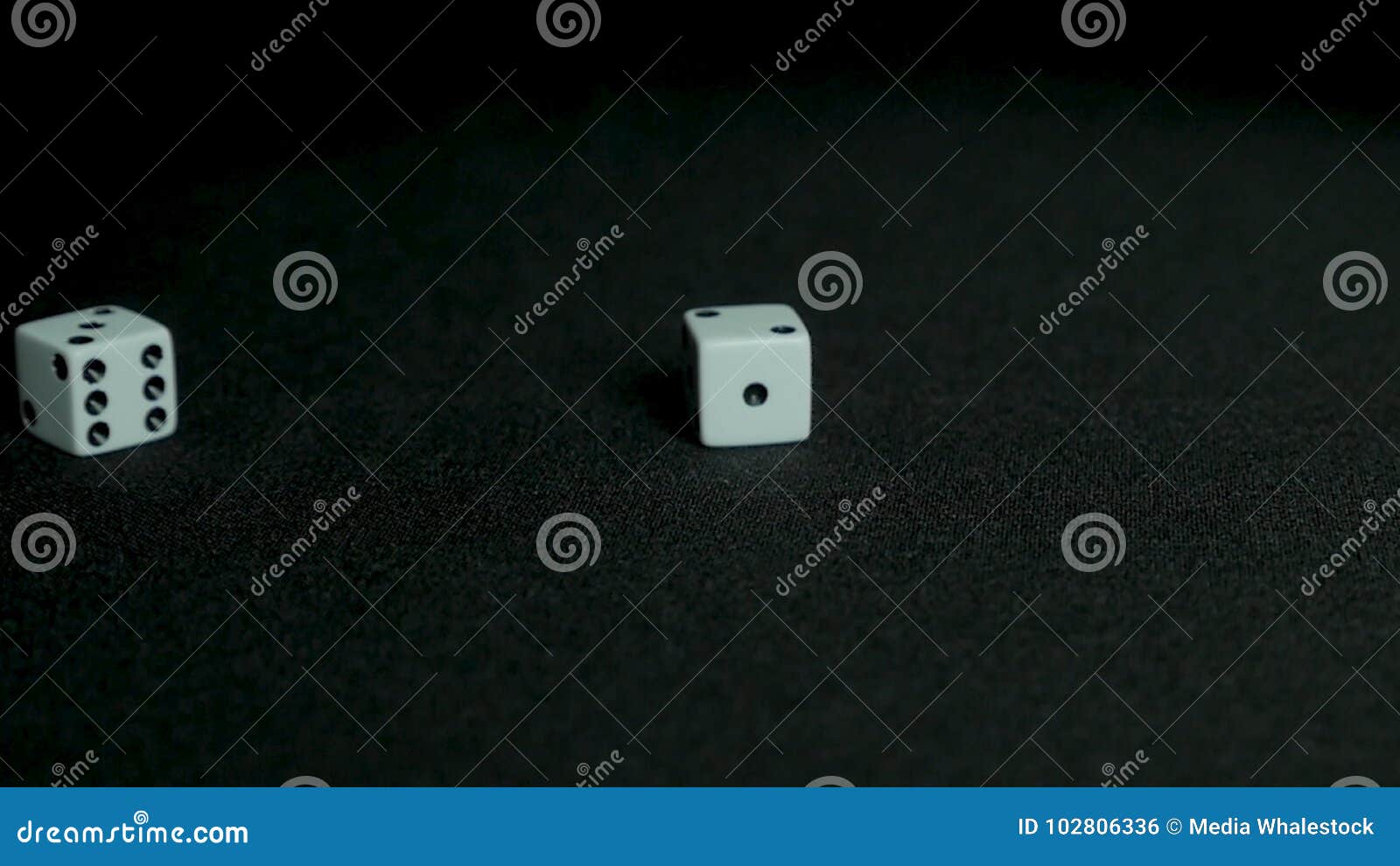 Detail of Dice on Black Table. Dice Throw on the Table Stock Photo ...