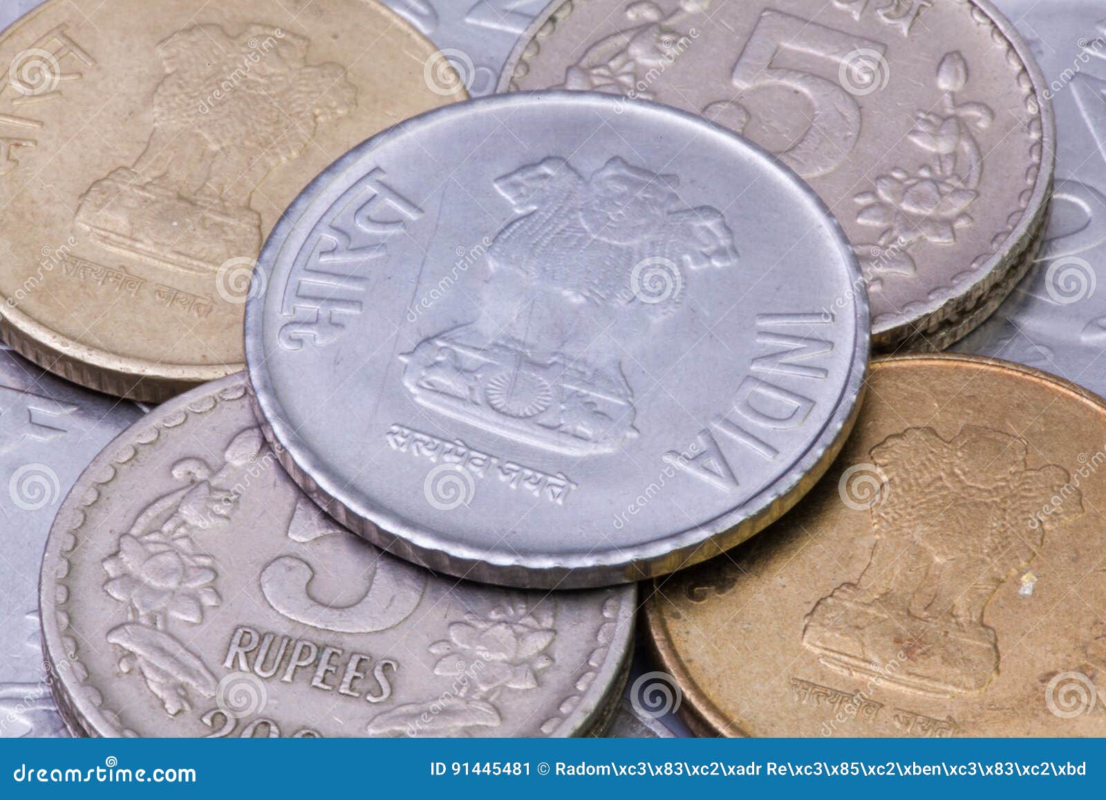 India Rupees 5 Commemorative Coin Jawaharlal Nehru Stock Photo ...