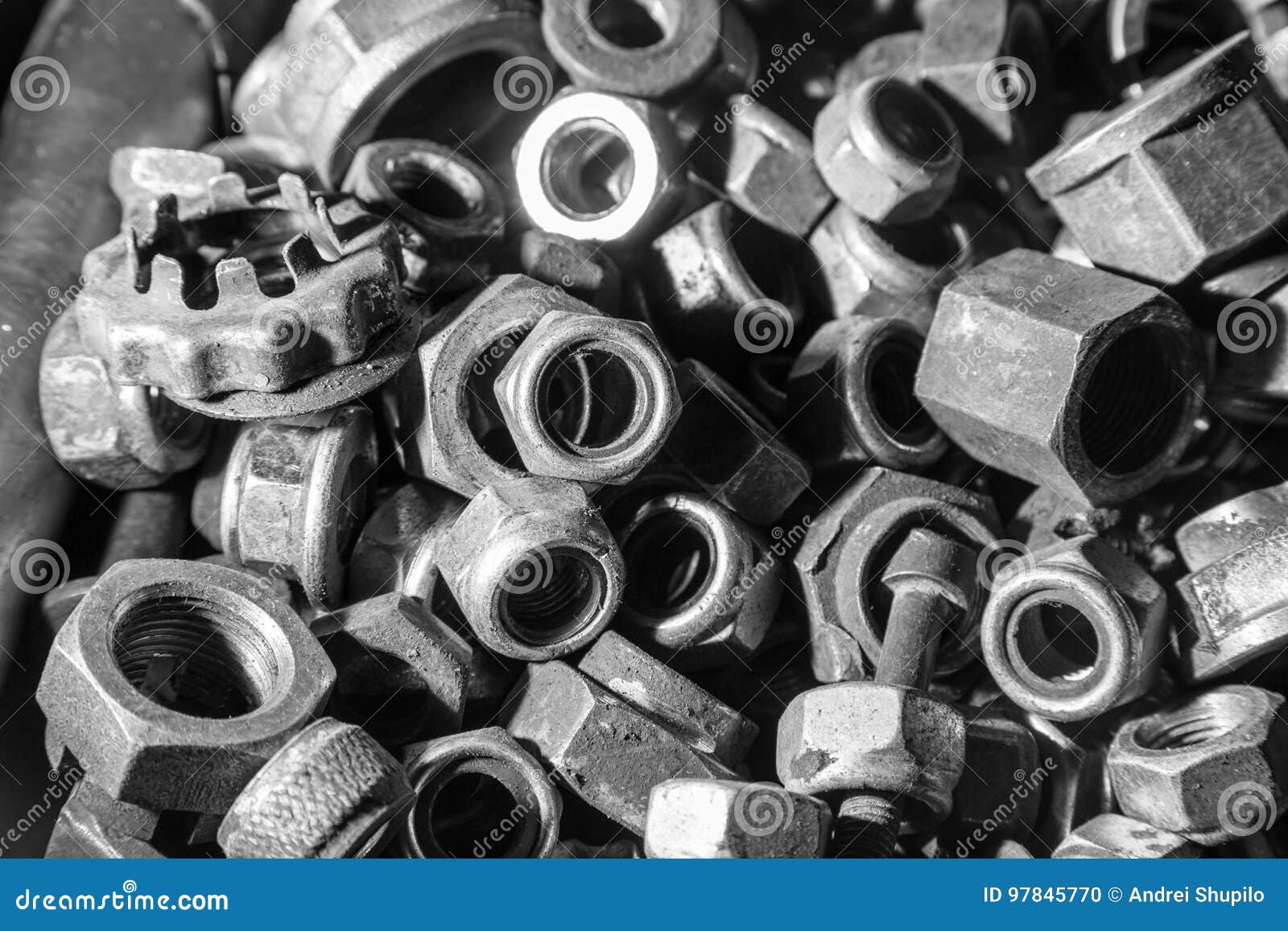 Detail of Different Metallic Bolts and Nuts Stock Photo - Image of ...