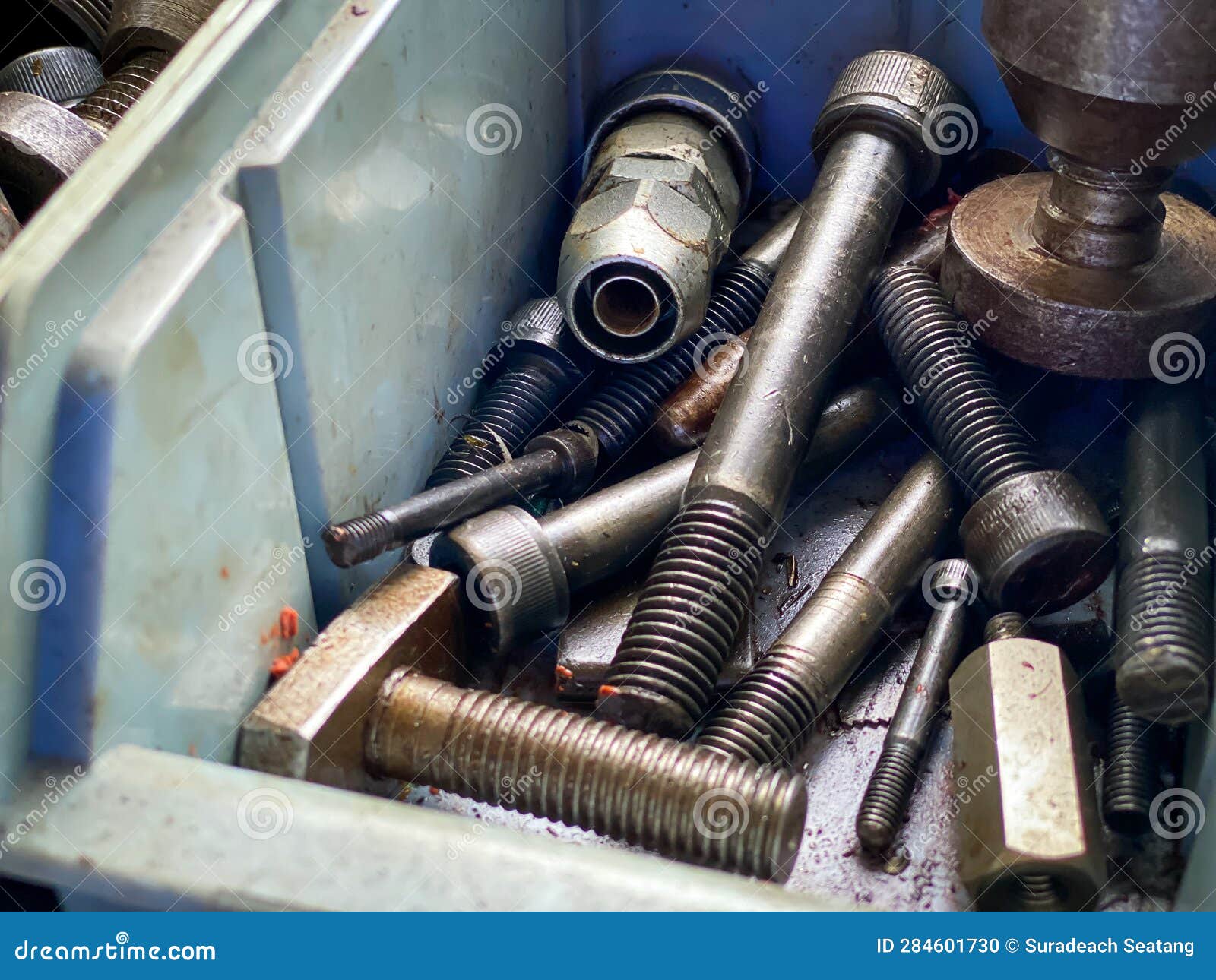 Detail of Different Metallic Bolts and Nuts Stock Photo - Image of ...
