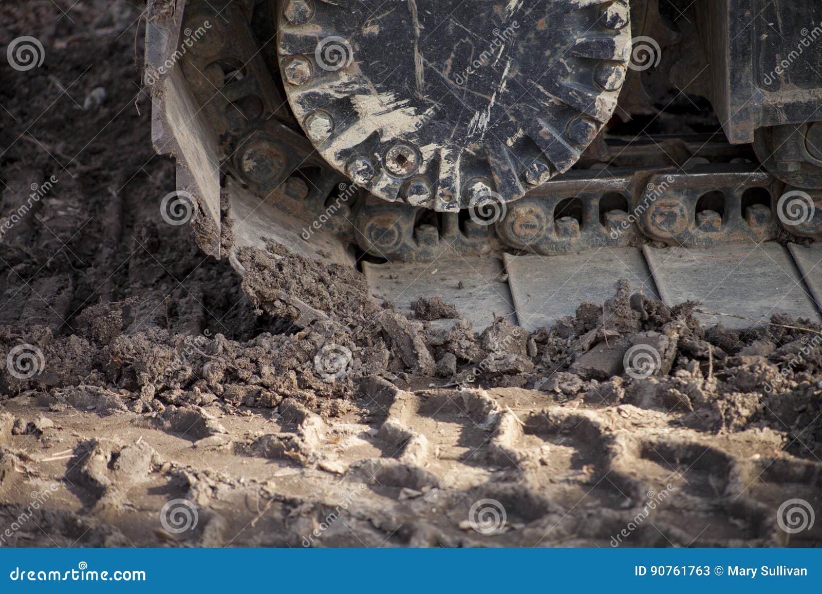 Detail of Dirty Tread of a Digger or Bulldozer Stock Image - Image of ...
