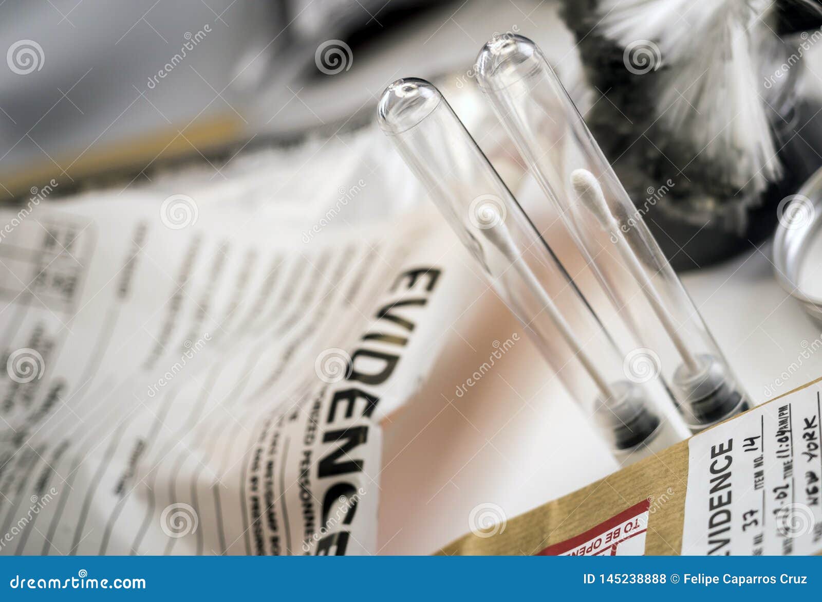 Detail of DNA Sampling Tubes in Laboratorio Forensic Equipment Stock ...