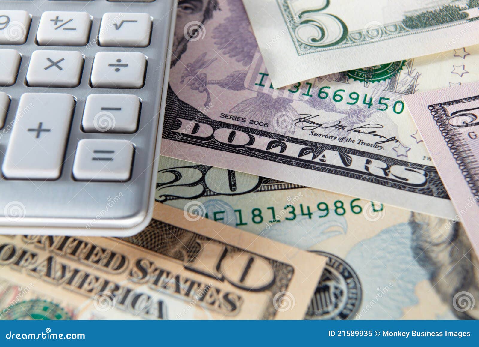 Detail Dollar Bills and Calculator Stock Image - Image of adding, bills ...