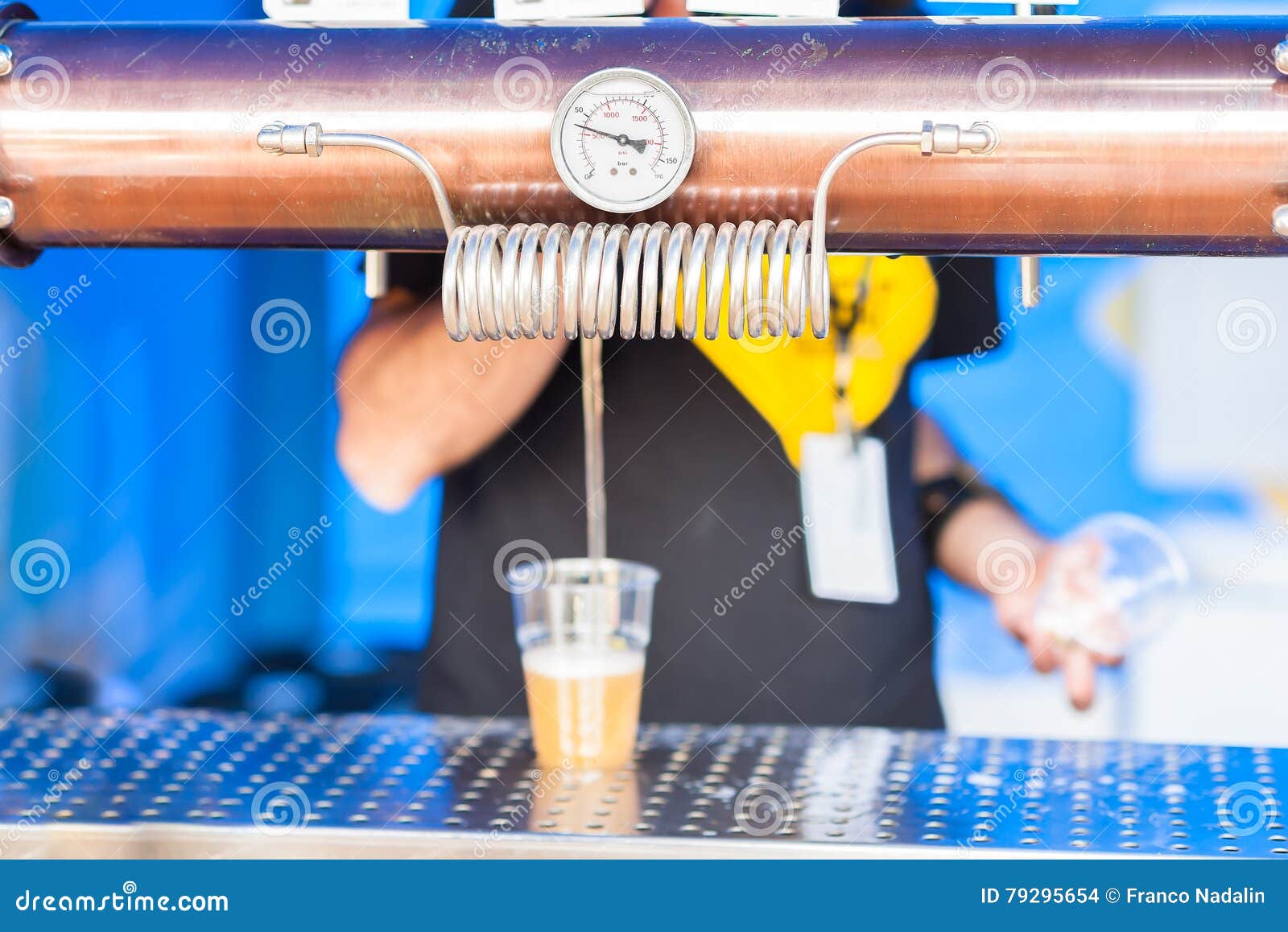 Detail of the Draft Beer System Stock Photo - Image of refreshment ...