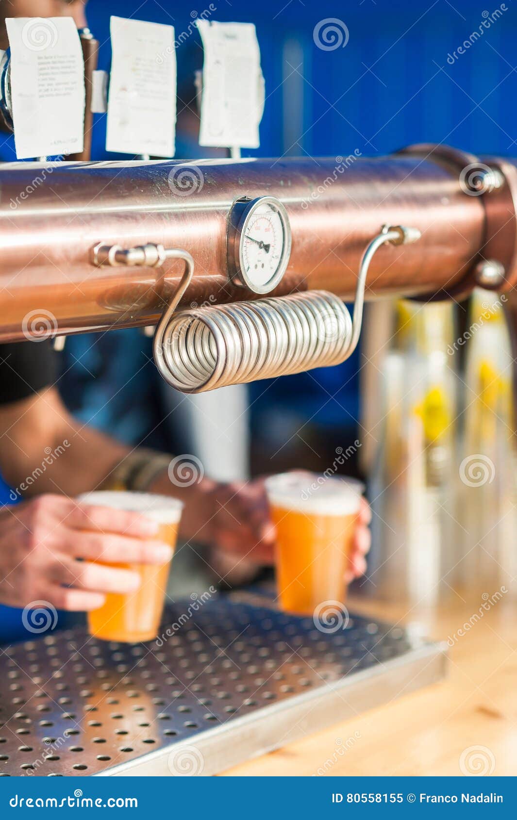 Detail of the Draft Beer System Stock Image - Image of liquid, brew ...