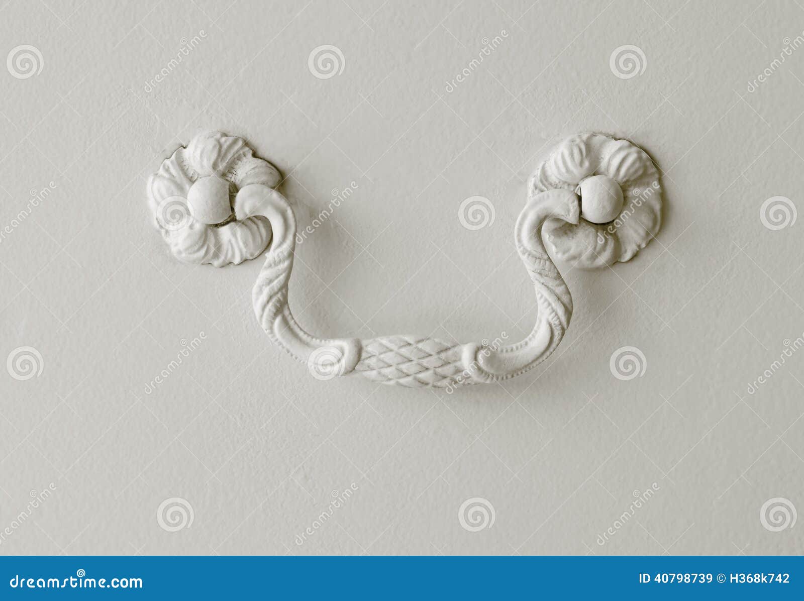 Detail of a Drawer Handle Decorated on White Stock Image - Image of ...