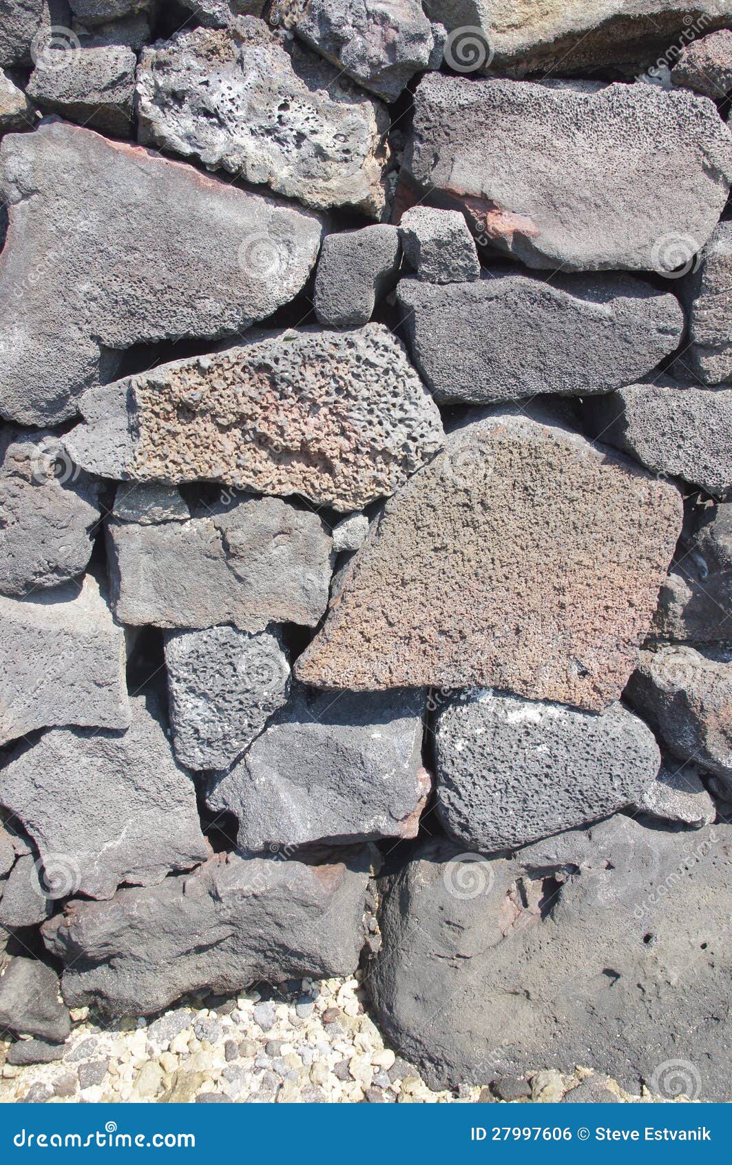 Detail, Dry Built Lava Stone Wall Stock Photo - Image of architecture ...