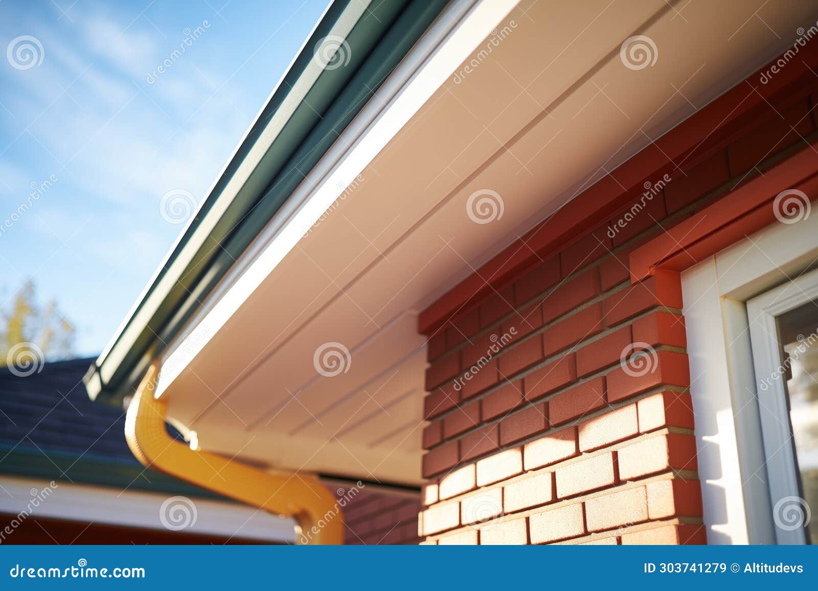 Detail of Eaves on a Brick House Stock Image - Image of construction ...