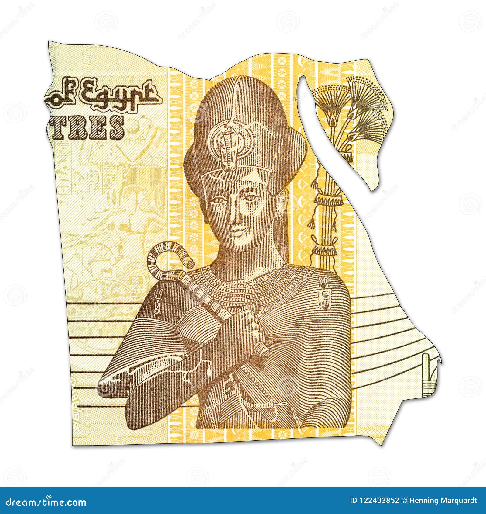 50 Egyptian Pound Bank Note in Shape of Egypt Stock Photo - Image of ...