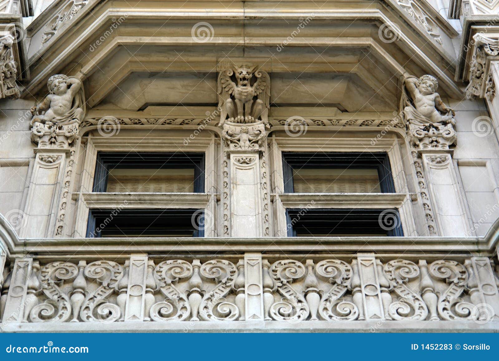 Detail of Elaborate Mansion Stock Image - Image of carved ...