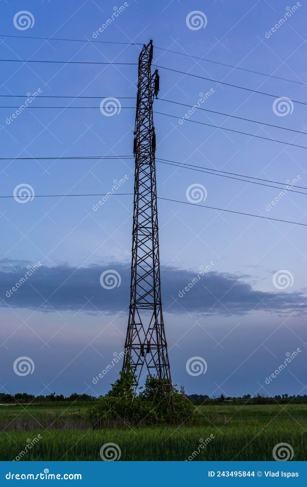Detail of Electric Pole with Electric Cables at Sunset Stock Photo ...