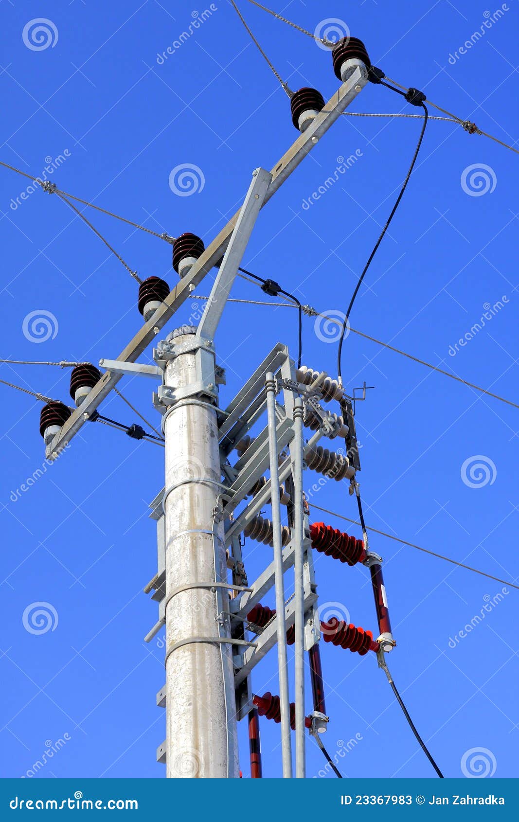 Detail of a electric post stock image. Image of round - 23367983