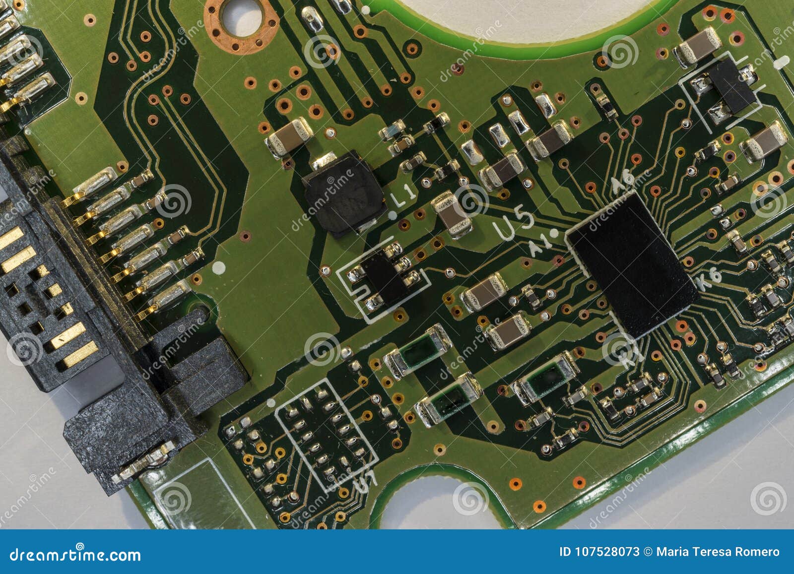 Detail of the Electrical Circuit Board of a Computer Hard Disk Stock ...