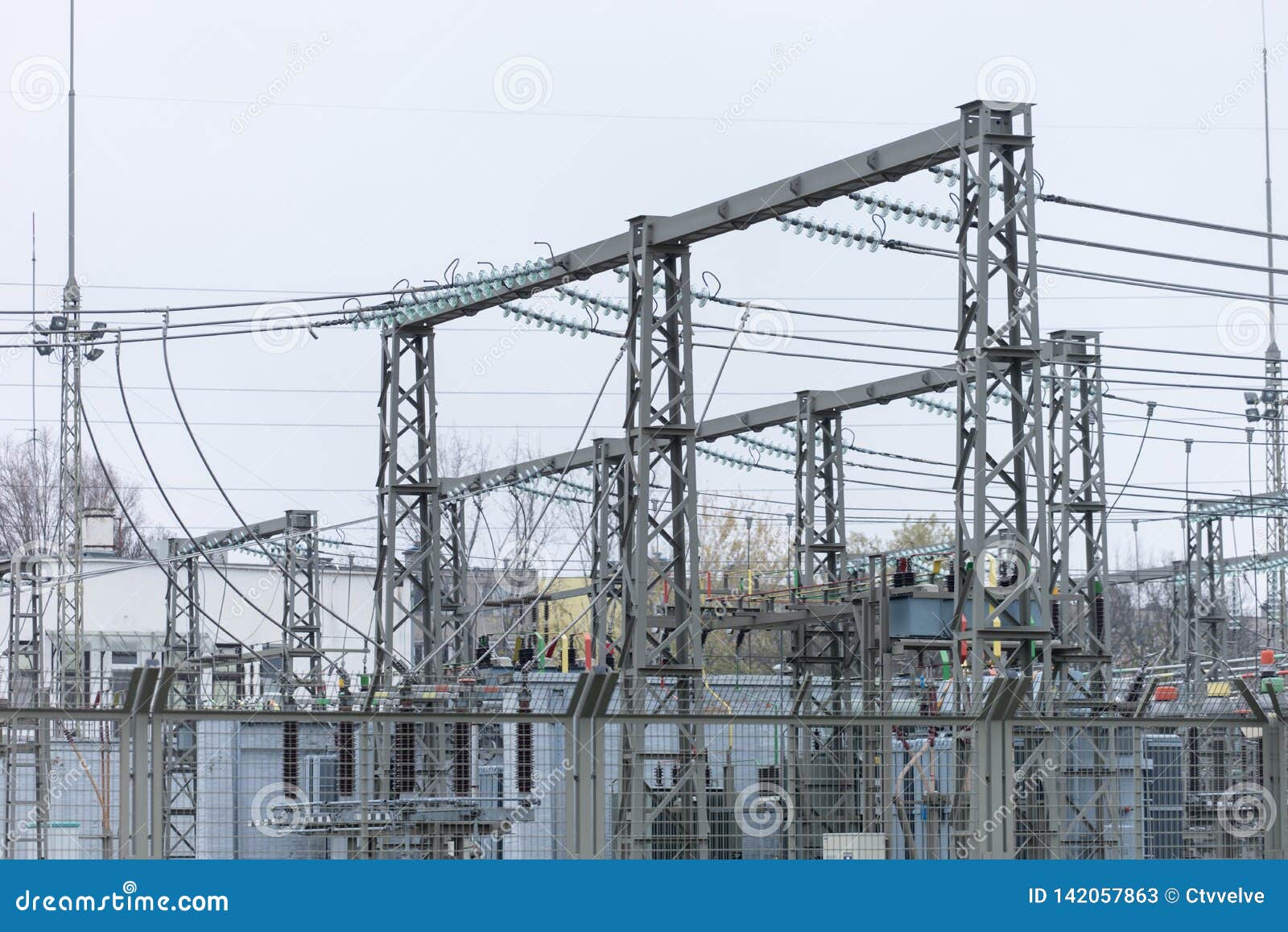 High Voltage, Electricity Power Station Stock Image - Image of ...