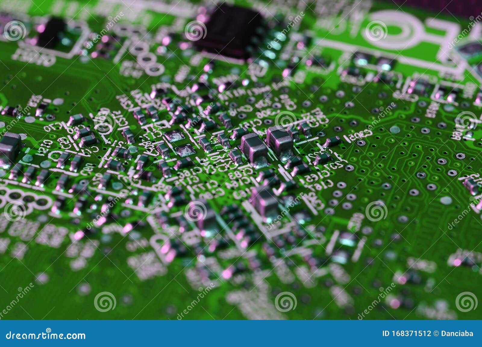 Detail of Electronic Components Over Pc Graphic Card. Stock Photo ...