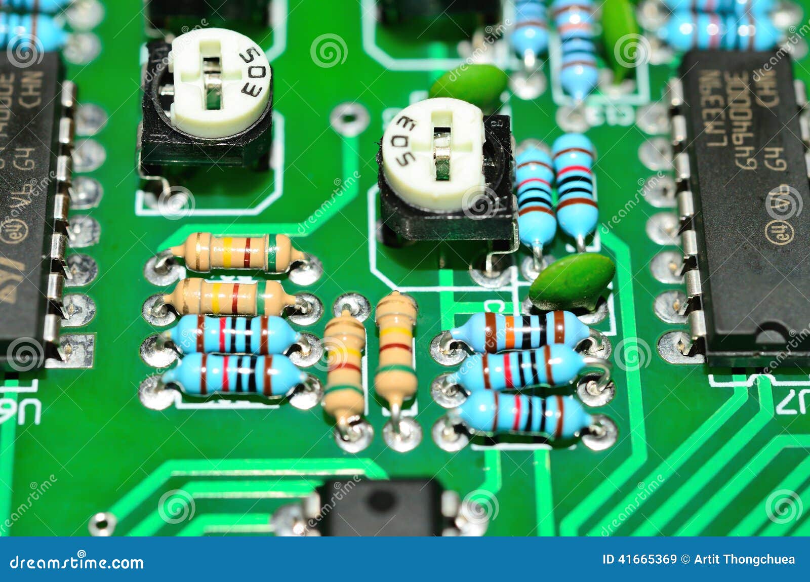 Detail of an Electronic Printed Circuit Board Stock Image - Image of ...