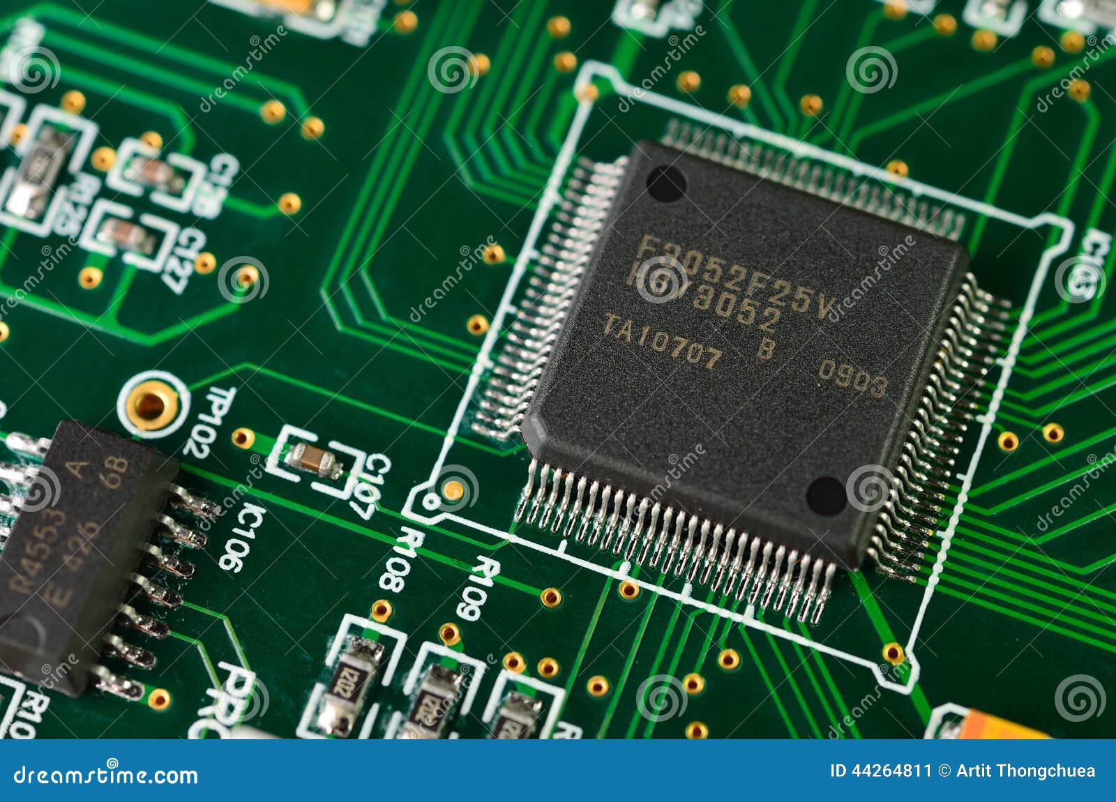 Detail of an Electronic Printed Circuit Board Stock Image - Image of ...