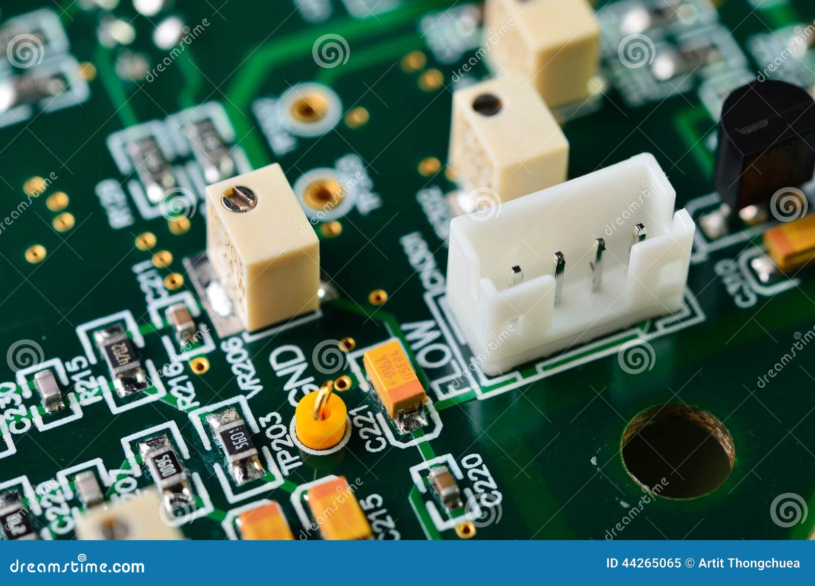 Detail of an Electronic Printed Circuit Board Stock Image - Image of ...