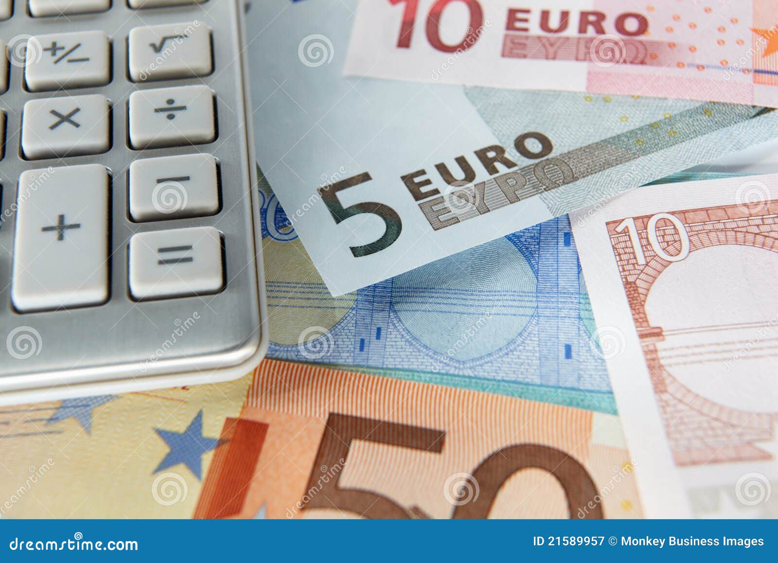 Detail Euro Notes and Calculator Stock Image - Image of notes ...