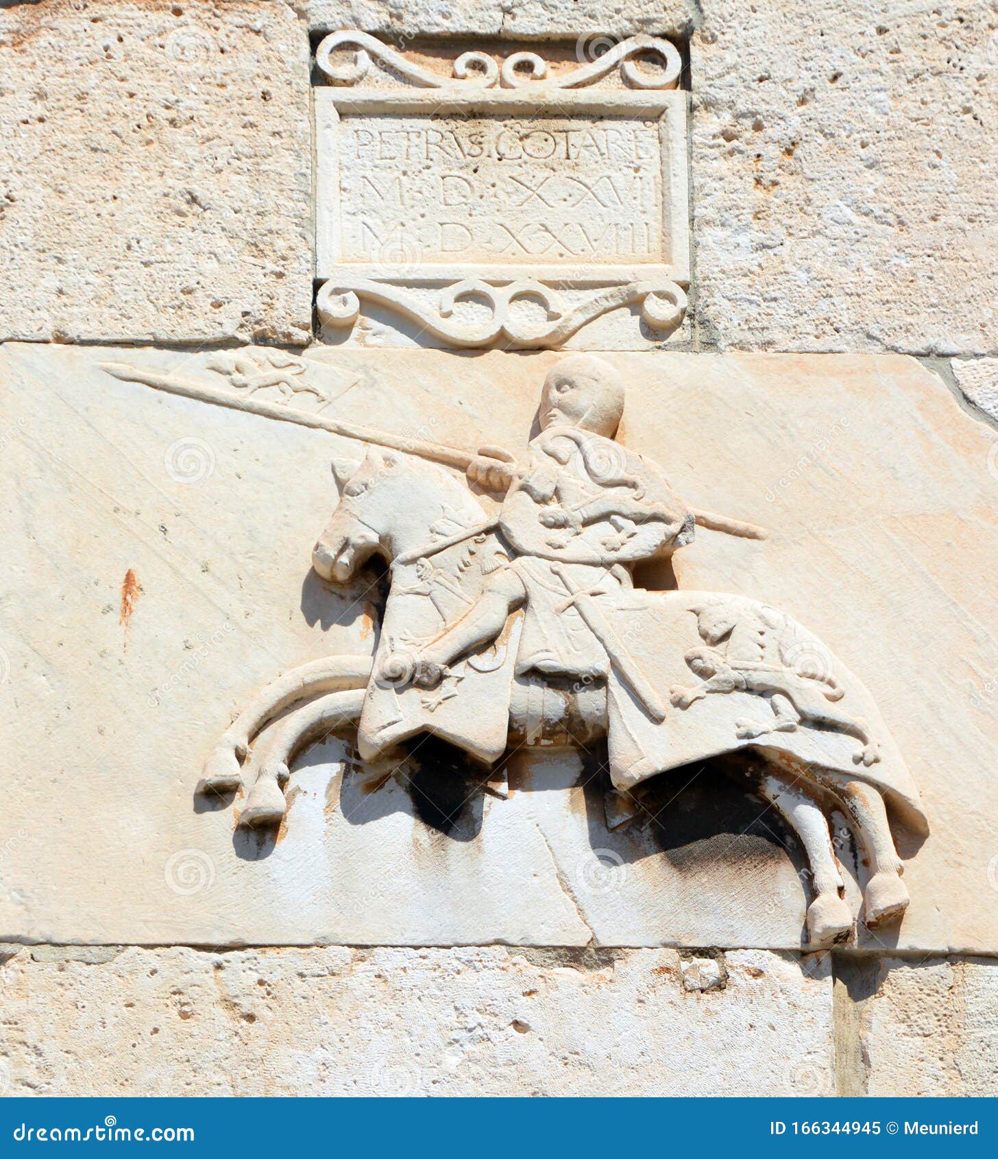 Detail of the Facade Medieval Bas Relief of the City of Pula. Croatia ...