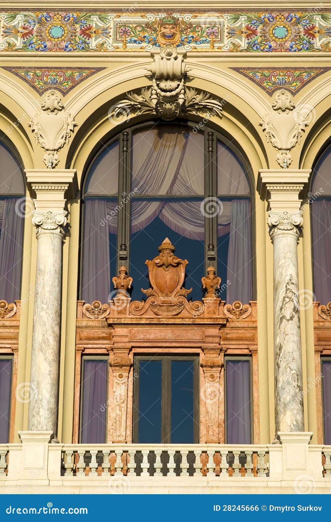 Detail of Facade of the Monte Carlo Opera House Stock Photo - Image of ...