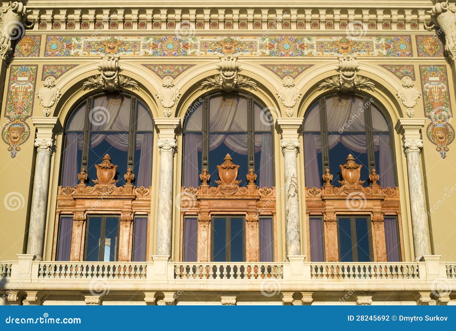 Detail of Facade of the Monte Carlo Opera House Stock Photo - Image of ...