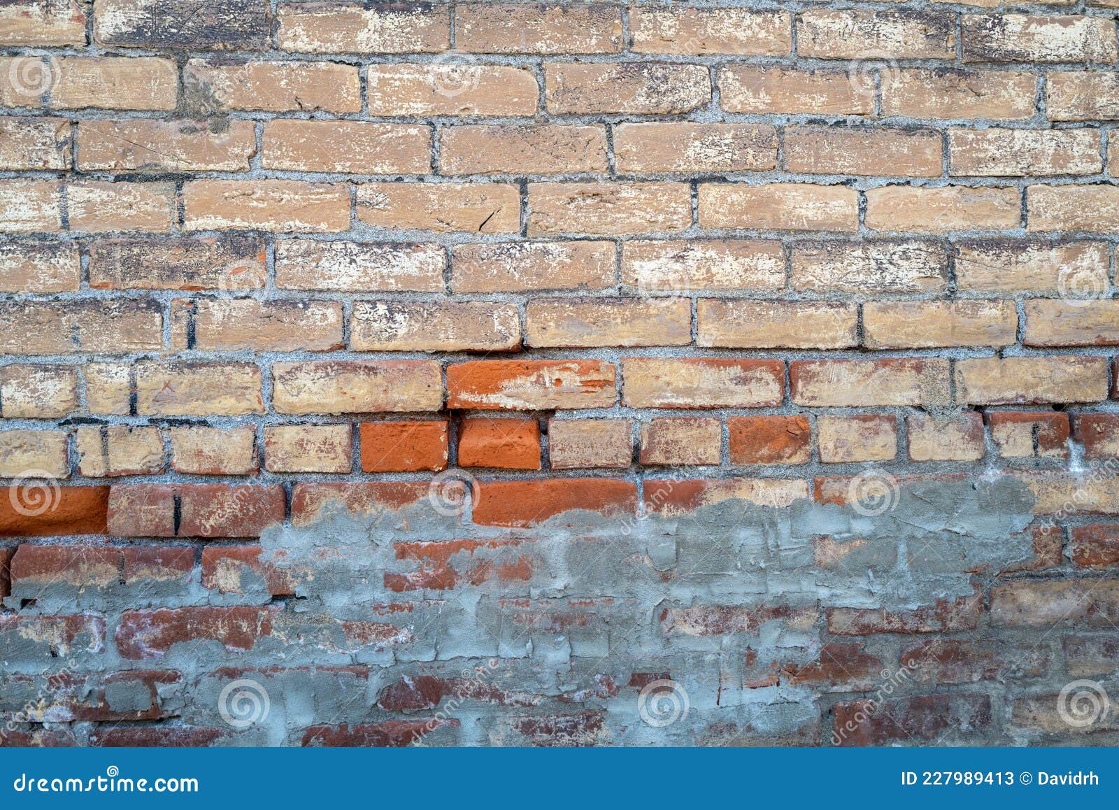 Detail of a Faded Brick Wall Stock Image - Image of detailed, linear ...