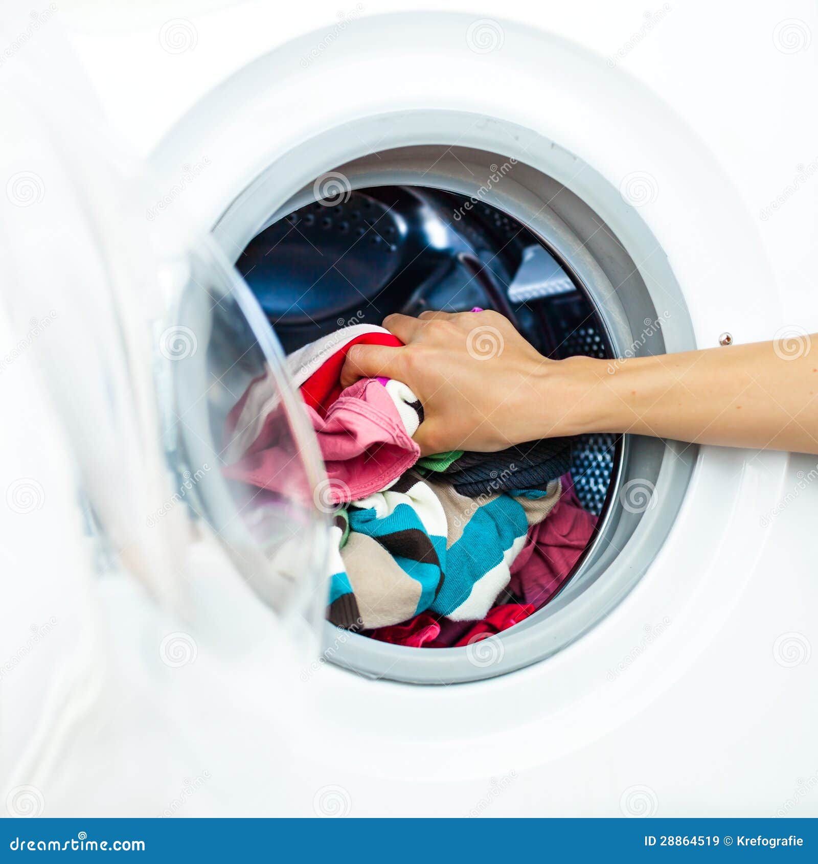 Detail of Female Doing Luandry Stock Image - Image of housework, hand ...