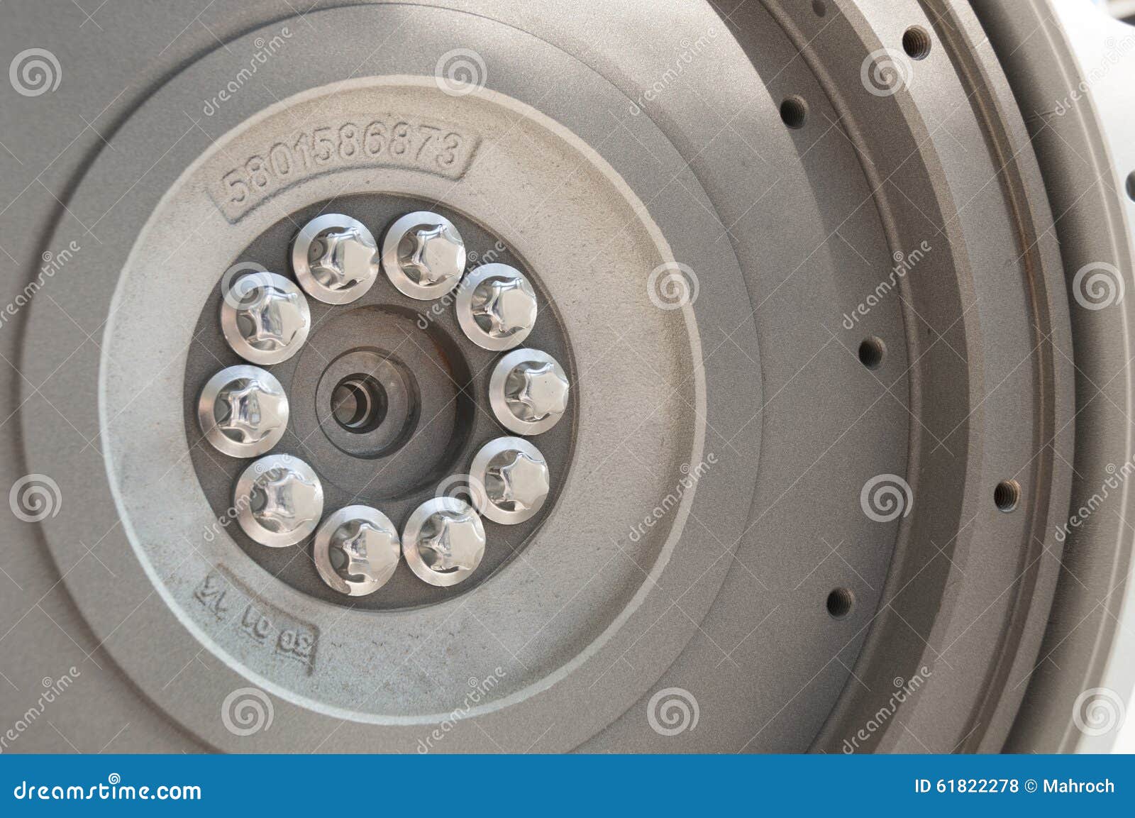 Detail of the Flywheel on Modern Tractor Engine Stock Photo - Image of ...