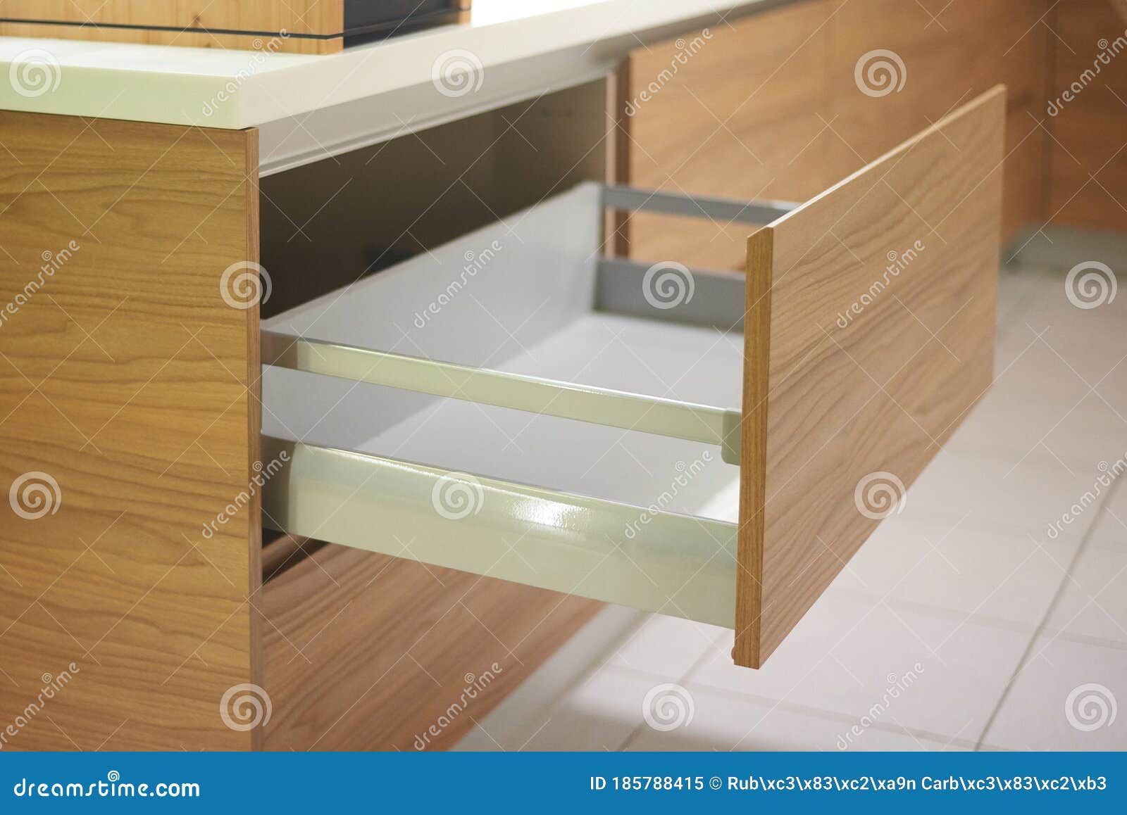 Detail of the Functioning of a Modern Drawer Stock Image - Image of ...