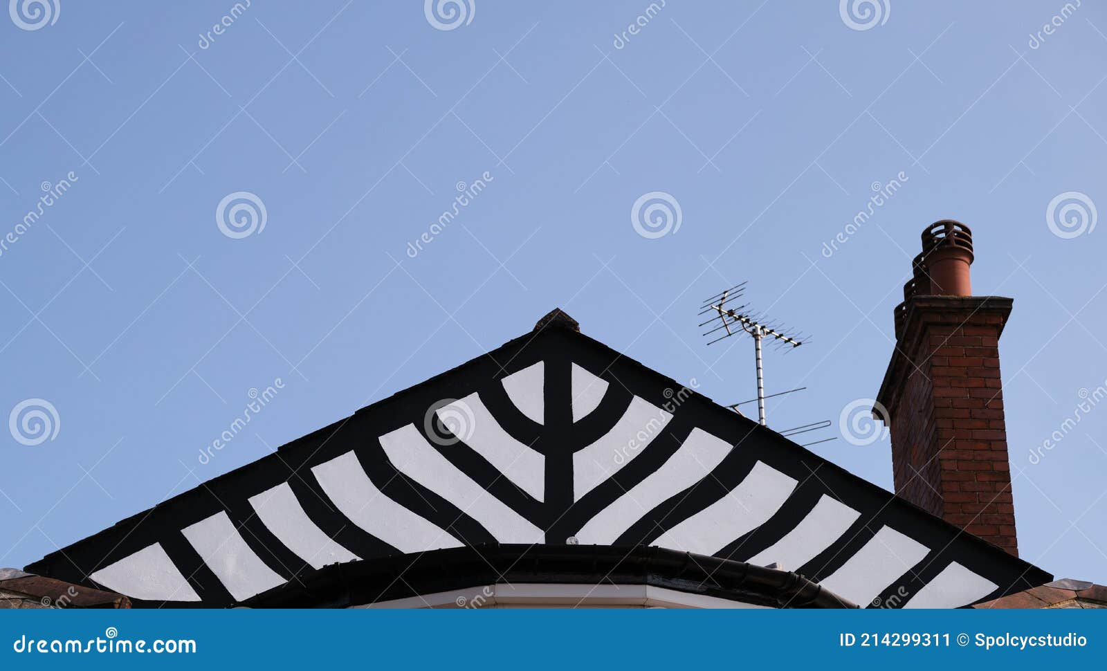 Detail Of Gable, The Triangular Section Of Wall At The End Of A Pitched ...