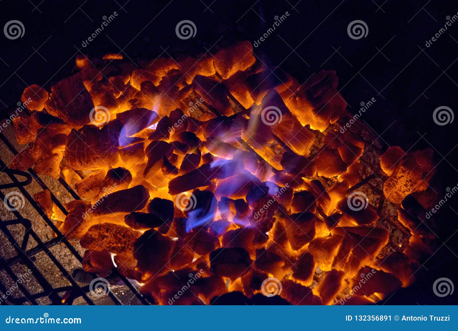 Detail of Barbecue with the Glowing Embers Stock Image - Image of coals ...
