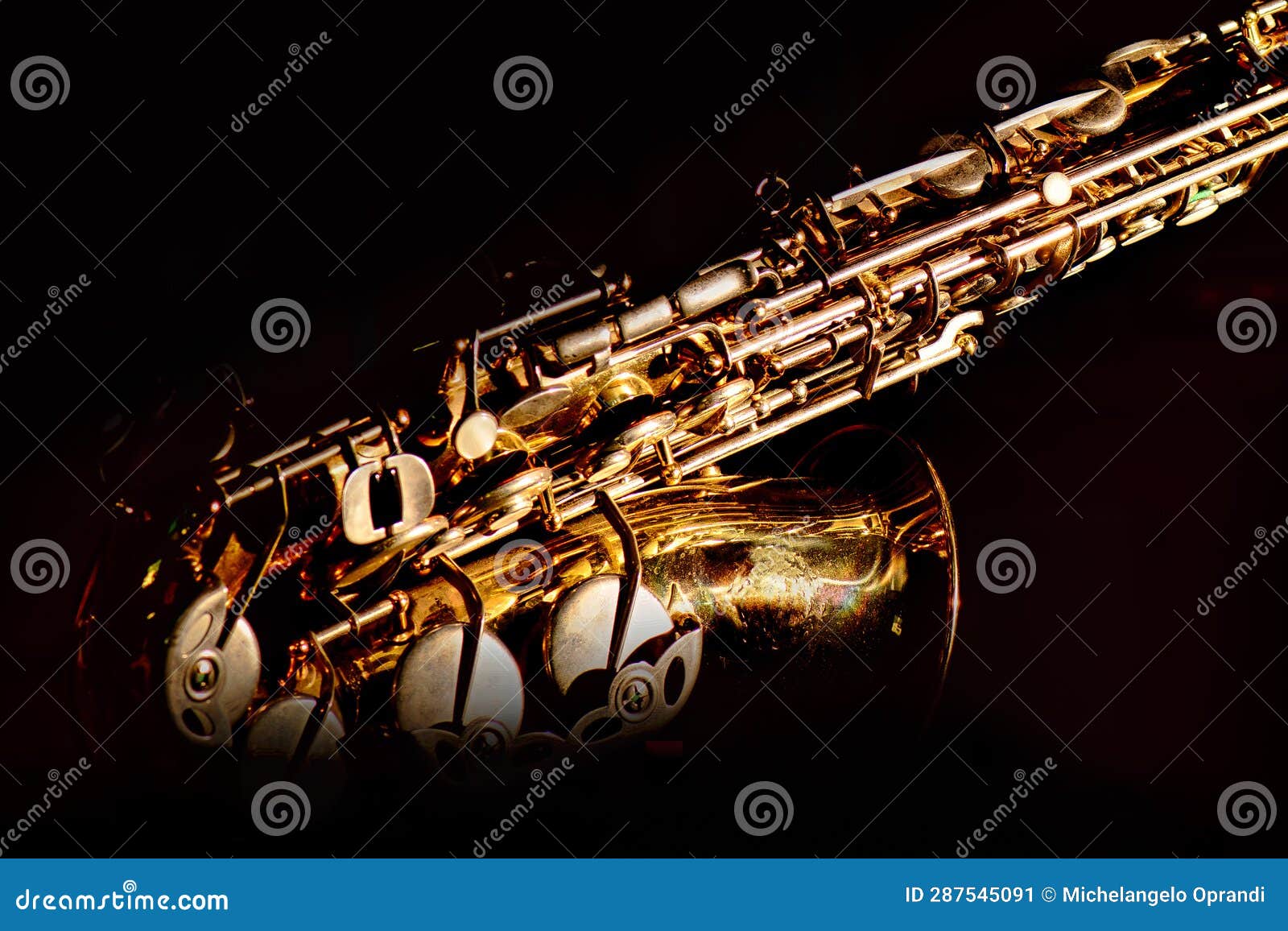 Detail of a Gold Colored Saxophone Stock Image - Image of colored ...