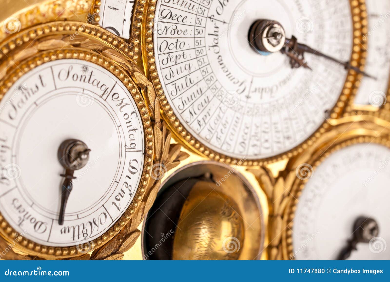 Detail of Gold and White Historic Clock Stock Photo - Image of antique ...