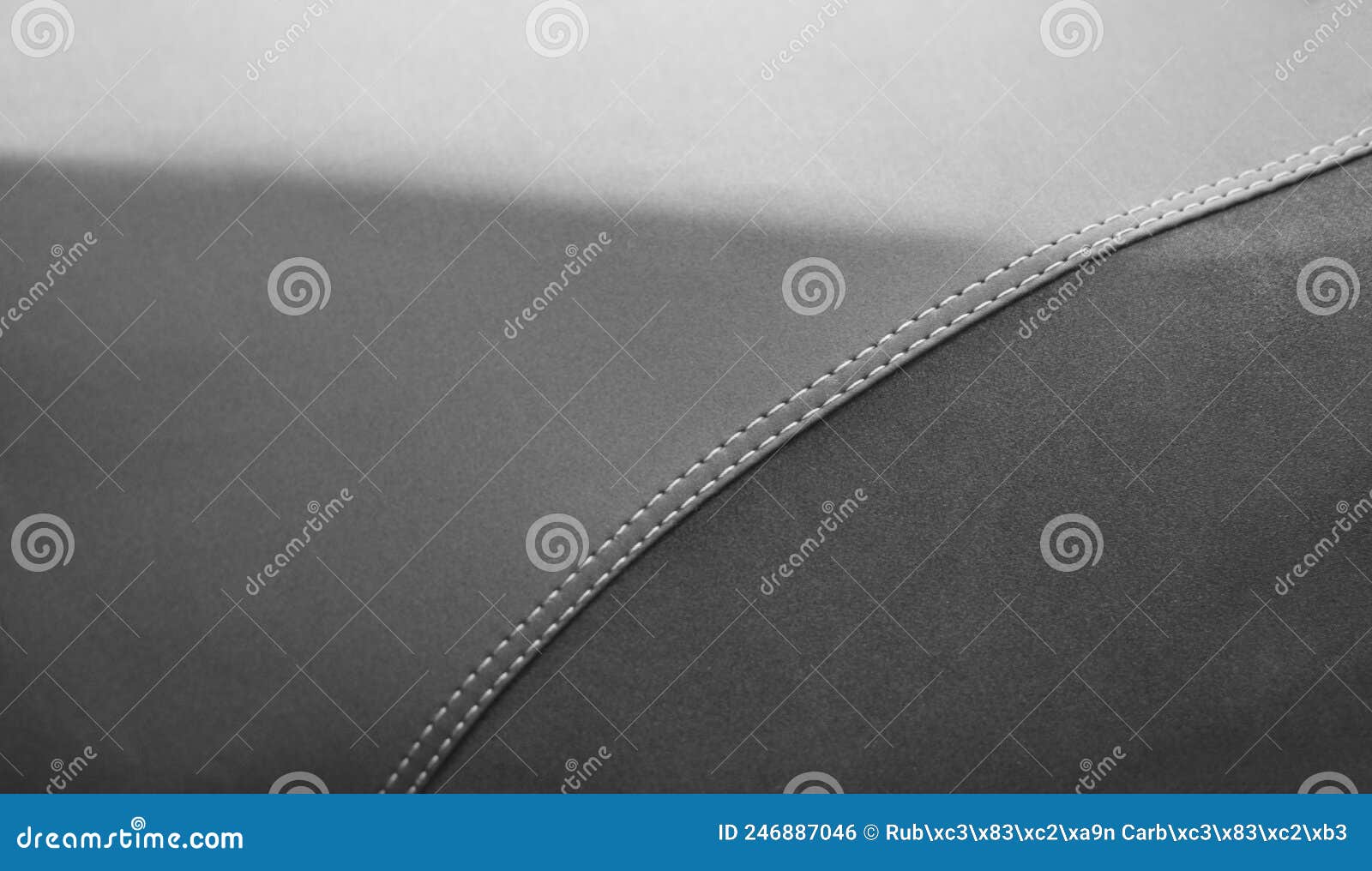 Curved Stitching on Leather Stock Photo - Image of rectangle, cotton ...
