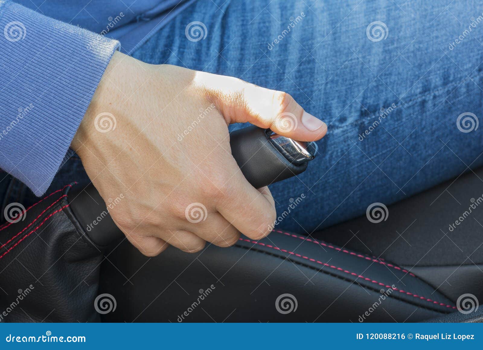 Hand brake of a car. stock photo. Image of mechanical - 120088216