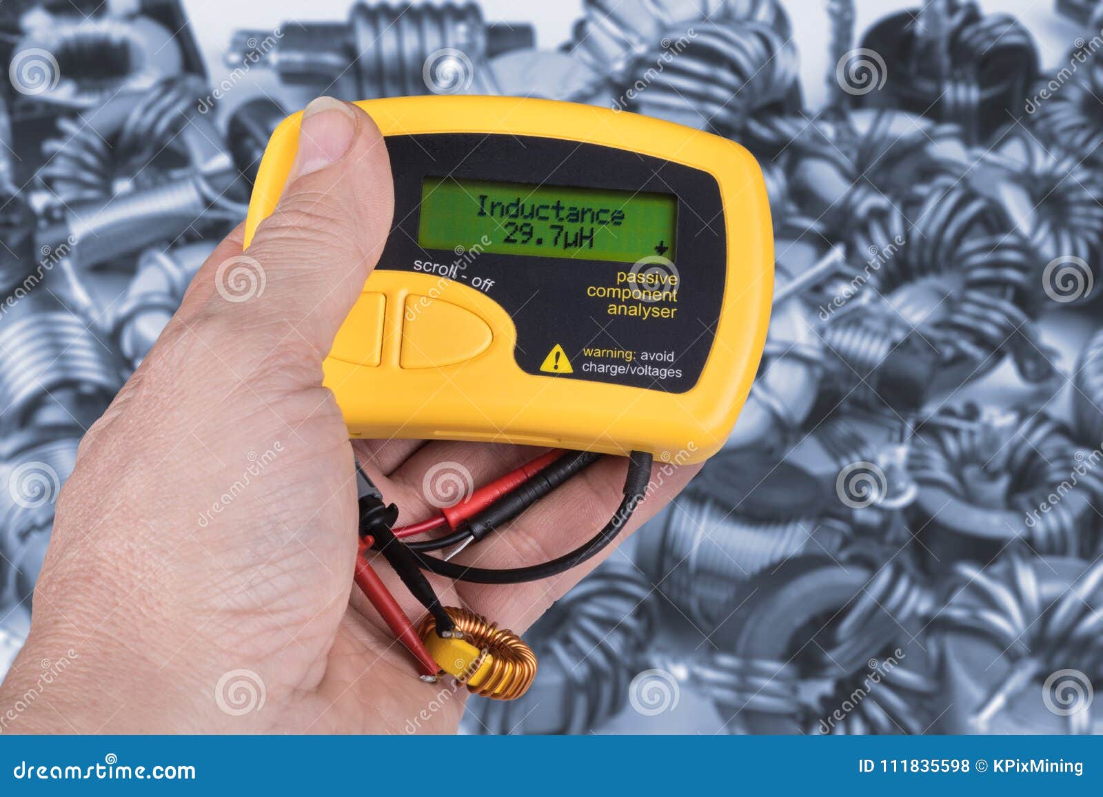 Detail of Hand with Digital Meter of Electric Passive Components Stock ...
