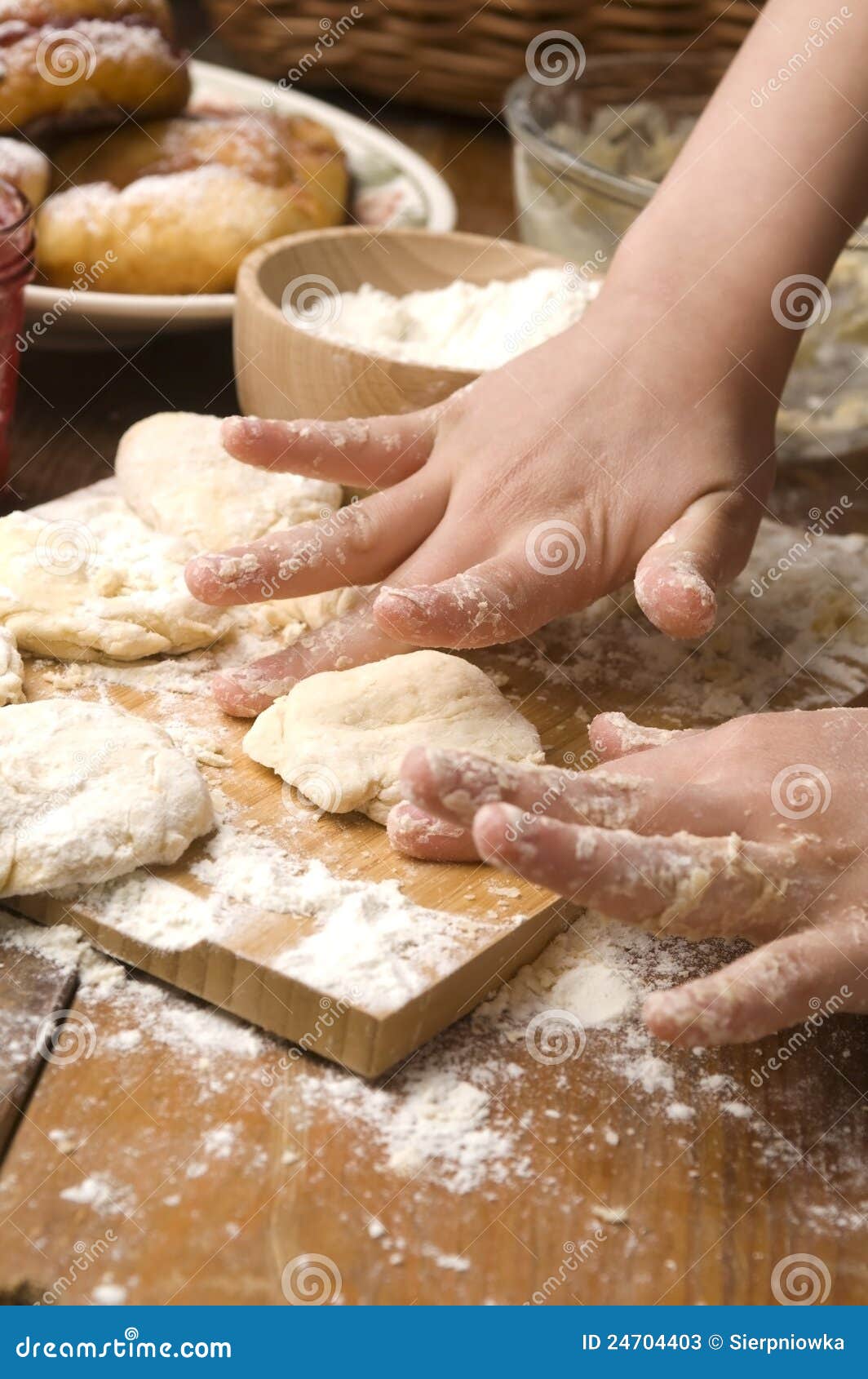 Detail of Hands Kneading Dough Stock Image - Image of kitchen, cutting ...