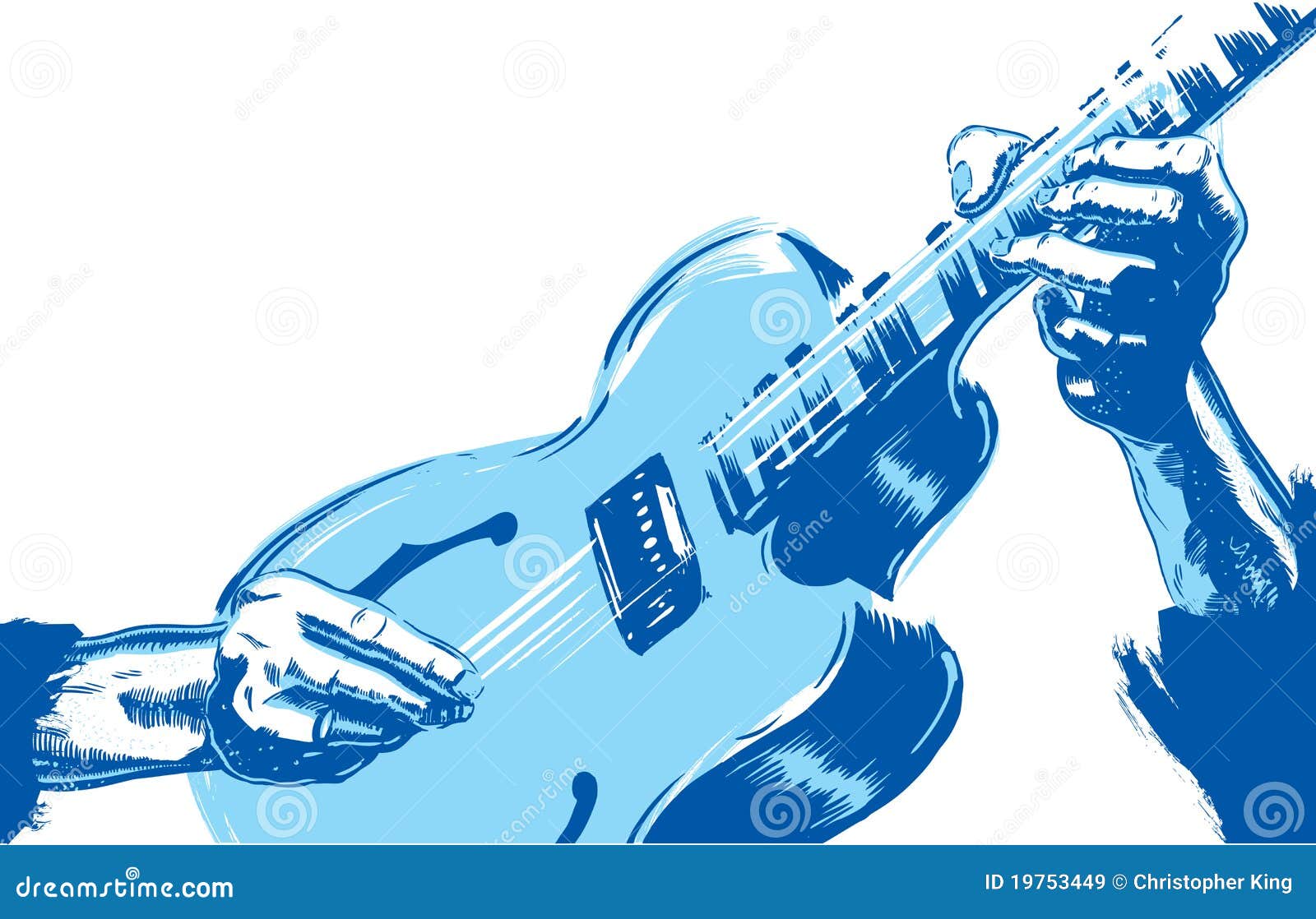 Detail of Hands Playing Guitar Stock Vector - Illustration of ...