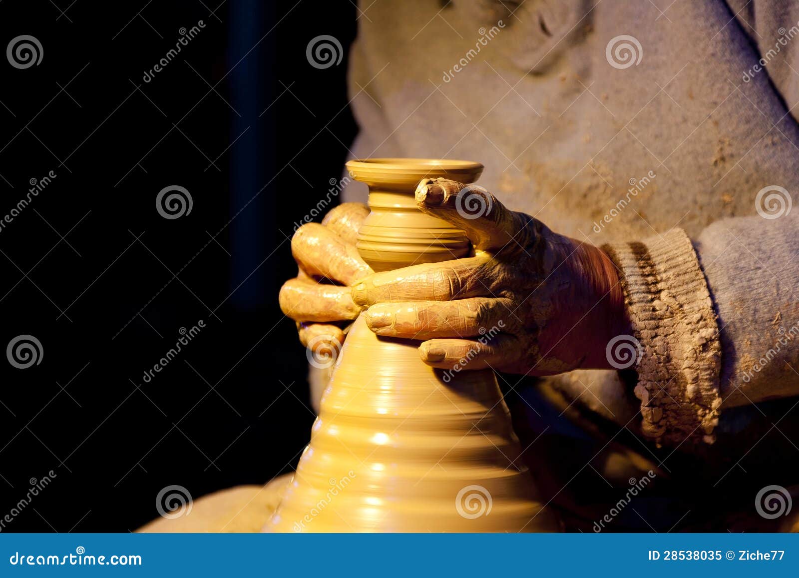 A Detail of the Hands of a Working Jar Clay Man Stock Image - Image of ...