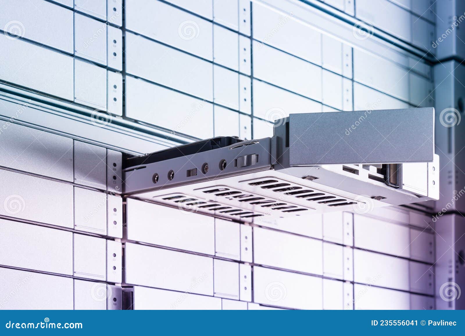 Detail of Hard Disk in a Tray that is Being Installed Inside Dat Stock ...